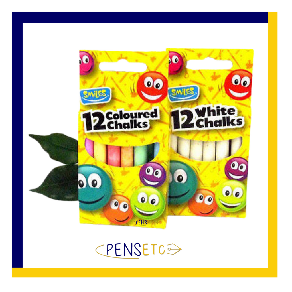 Chalk Packet of 12 White or 12 Assorted Colours or one of each – Pens Etc