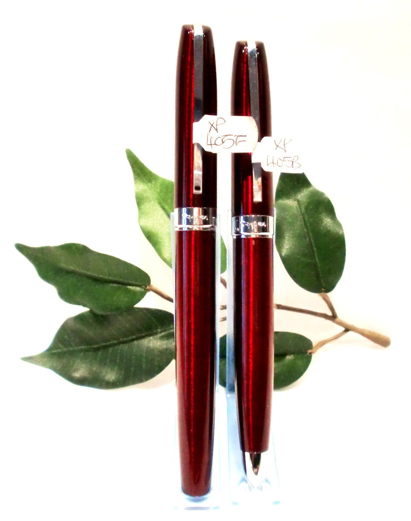 X-Pen Legend Fountain Pen and Ballpoint Pen Set in Burgundy with Chrom ...